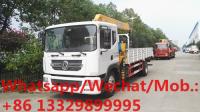 China HOT SALE!Dongfeng D9 4*2 LHD 190hp 6.3tons cargo truck with crane, new best price telescopic crane mounted on truck for sale
