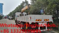 China HOT SALE!Dongfeng D9 4*2 LHD 190hp 6.3tons cargo truck with crane, new best price telescopic crane mounted on truck for sale