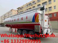 China New designed round shape 63cbm livestock  bulk feed container semitrailer, farm-oriented feed body trailer for sale for sale