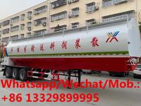 China New designed round shape 63cbm livestock  bulk feed container semitrailer, farm-oriented feed body trailer for sale for sale