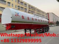 China New designed round shape 63cbm livestock  bulk feed container semitrailer, farm-oriented feed body trailer for sale for sale