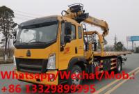 China SINO TRUK HOWO 8T road recovery vehicle for sale, new Flatbed wrecker towing truck with telescopic crane boom for sale, for sale