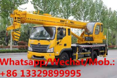 China HOT SALE! New designed good price FOTON 4*2 LHD 12T mobile crane truck, factory sale direct price 12T truck crane for sale