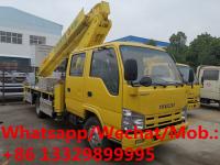 China Customized ISUZU double-cab 14m height telescopic aerial working platform truck for sale, hydraulic bucket truck for sale