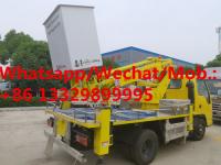 China Customized ISUZU double-cab 14m height telescopic aerial working platform truck for sale, hydraulic bucket truck for sale
