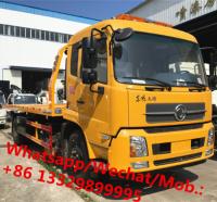 China HOT SALE! 6 wheel dongfeng truck platform towing wrecker with 4 ton crane, wrecker towing truck with telescopic crane for sale