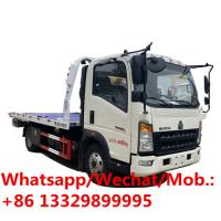 China Factory sale Good price SINO TRUK HOWO 4T hydraulic roll-back road recovery wrecker towing truck, flatbed wrecker vehicl for sale