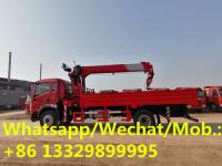 China Customized SINO TRUK HOWO 8tons telescopic crane boom mounted on cargo truck for sale, HOT SALE! cargo truck with crane for sale