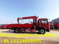 China Customized SINO TRUK HOWO 8tons telescopic crane boom mounted on cargo truck for sale, HOT SALE! cargo truck with crane for sale