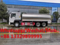China Customized SINO TRUK HOWO 6*4 diesel 16CBM fresh milk tanker vehicle for sale,  stainless steel liquid food tanker truck for sale