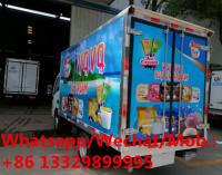 China Customized YUEJIN 4*2 LHD gasoline mini refrigerated van truck for sale,frozen van truck for icecream transportatation for sale