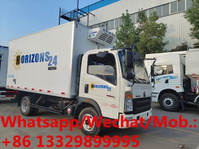 China HOT SALE! Factory sale good price HOWO refrigerated truck, HOWO 120hp diesel 3T-4T refrigerator van truck for sale for sale