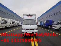 China Customized Dongfeng TUYI 4*2 LHD 6 wheels gasoline mini refrigerated van truck for sale, best price cold van truck for sale