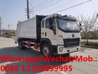 China Customized SINO TRUK HOWO 4*2 RHD12CBM garbage compactor truck for sale, 10T compacted garbage vehicle for KENYA for sale