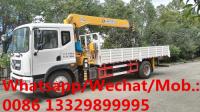 China HOT SALE!Dongfeng D9 190hp diesel 5tons cargo truck with crane, Mobile telescopic crane boom mounted on cargo truck for sale