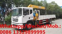 China HOT SALE!Dongfeng D9 190hp diesel 5tons cargo truck with crane, Mobile telescopic crane boom mounted on cargo truck for sale