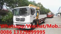 China HOT SALE!Dongfeng D9 190hp diesel 5tons cargo truck with crane, Mobile telescopic crane boom mounted on cargo truck for sale
