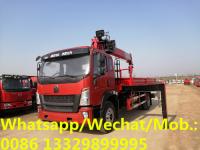 China Factory sale good price SINO TRUK HOWO 160hp 5tons telescopic crane boom mounted on truck, HOWO cargo truck with crane for sale