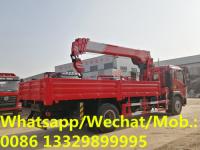 China Factory sale good price SINO TRUK HOWO 160hp 5tons telescopic crane boom mounted on truck, HOWO cargo truck with crane for sale