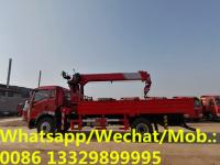 China Factory sale good price SINO TRUK HOWO 160hp 5tons telescopic crane boom mounted on truck, HOWO cargo truck with crane for sale