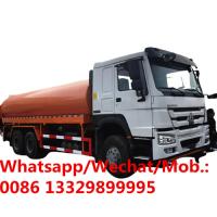 China fuel tanker tank truck supplier 6x4 18000L 20000L 25000L HOWO SINOTRUCK alloy stainless black steel oil tanker truck for sale