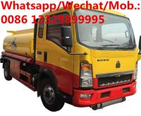 China HOWO 4*2 truck fuel tank 5000 liters fuel tanker truck and oil tanker truck for sale, FUEL DISPENSING TRUCK FOR SALE for sale