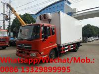 China HOT SALE! 10T-15T dongfeng refrigerated truck for fresh seafish transportation, good price cold van truck with shelves for sale