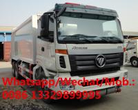 China customized FOTON AUMAN 6*4 RHD 320hp16cbm garbage compactor truck for sale, FOTON rear loader compacted garbage truck for sale