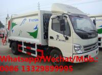 China Customized FOTON AUMARK 4*2 LHD 7CBM garbage compactor truck for sale, 5T refuse garbage compacted vehicle for sale for sale