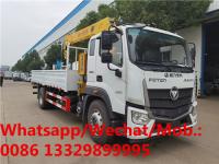 China Customized FOTON AUMAN RHD 8T telescopic crane boom mounted on cargo truck for sale,good price new 8T truck with crane for sale