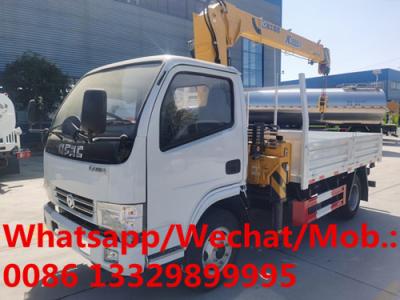 China Customized DONGFNEG 4*2 LHD 3.2 telescopic crane boom mounted on cargo truck for sale,HOT SALE! cargo truck with telesco for sale