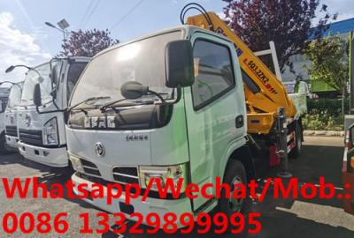 China Customized DONGFNEG 4*2 LHD 3.2T knuckle crane boom mounted on cargo truck for sale, Best price cargo truck with crane for sale