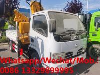China Customized DONGFNEG 4*2 LHD 3.2T knuckle crane boom mounted on cargo truck for sale, Best price cargo truck with crane for sale