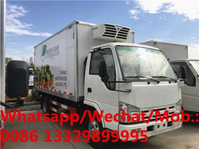 China ISUZU brand refrigerated truck for fresh vegetables from UWANDA, customized ISUZU 4-5T chilled van vehicle for sale for sale