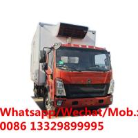 China HOWO 5tons vegetable fruit refrigerated van truck for sale, HOT SALE! cold van vehicle for sale for sale