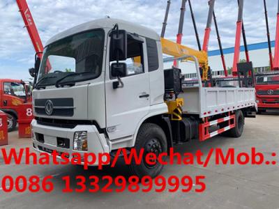 China Hot sale! customized DONGFENG TIANJIN 4*2 RHD 5T cargo truck with crane for Mozambique, new truck with crane for sale for sale