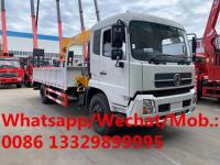 China Hot sale! customized DONGFENG TIANJIN 4*2 RHD 5T cargo truck with crane for Mozambique, new truck with crane for sale for sale