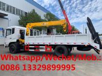 China Hot sale! customized DONGFENG TIANJIN 4*2 RHD 5T cargo truck with crane for Mozambique, new truck with crane for sale for sale