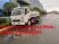 China Customized SINO TRUK HOWO 4*2 LHD 4,000L stainless steel mineral water truck for sale,portable drinking water tanker for sale