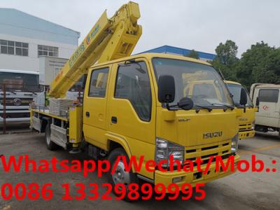 China HOT SALE! ISUZU double cabs 14m hydraulic aerial working platfrom truck, good price 14m truck mounted aerial platform for sale