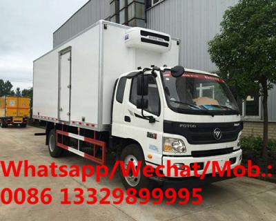 China FOTON AUMARK LHD 6m refrigerated truck for sale, Customized FOTON AUMARK 28CBM reefer van truck for fresh milk transport for sale
