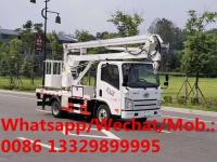 China good price FAW 4*2 LHD 13.5M working height truck mounted aerial working platform, jiefang hydraulic bucket vehicle for sale