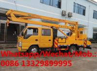 China ISUZU brand double cabs 18m truck mounted aerial working platform for sale, Best price ISUZU hydraulic bucket truck for sale
