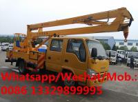 China ISUZU brand double cabs 18m truck mounted aerial working platform for sale, Best price ISUZU hydraulic bucket truck for sale