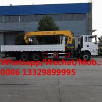 China Customized SHACMAN 6*4 LHD 340hp  14T Telescopic crane boom mounted on cargo truck for sale, Good price SHACMAN brand ca for sale