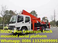 China HOT SALE! Customized ISUZU 24m telescopic truck mounted aerial working platform, good price hydraulic bucket vehicle for sale