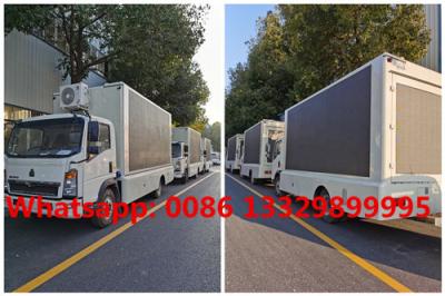 China 3 units of SINO TRUK HOWO 4*2 LHD P5 outdoor mobile LED screen box vehicles for sale, Customized LED advertising car for for sale