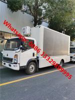 China 3 units of SINO TRUK HOWO 4*2 LHD P5 outdoor mobile LED screen box vehicles for sale, Customized LED advertising car for for sale