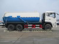 China factory sale cheapest price Dongfeng 260hp diesel 14cbm vacuum tanker truck for sale, sludge tanker vehicle for sale for sale