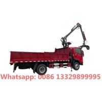 China 4x2 6T 7T 8T 10T Knuckle Boom Hydraulic Rolling wood Brick grabbing truck, mobile cargo truck with gripping apparatus for sale